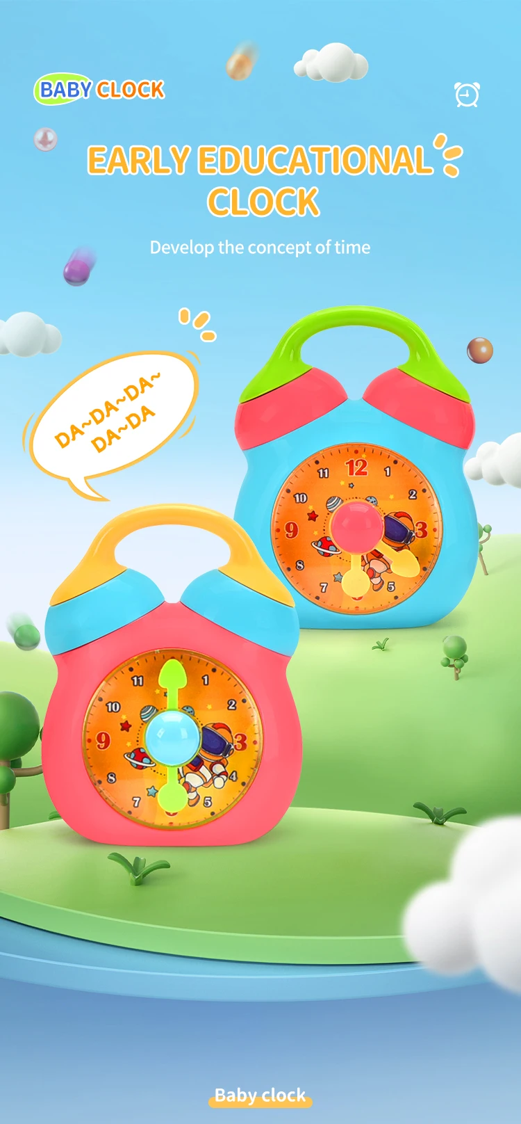 3m+ Infant Early Educational Enlightenment Alarm Clock Intelligence ...