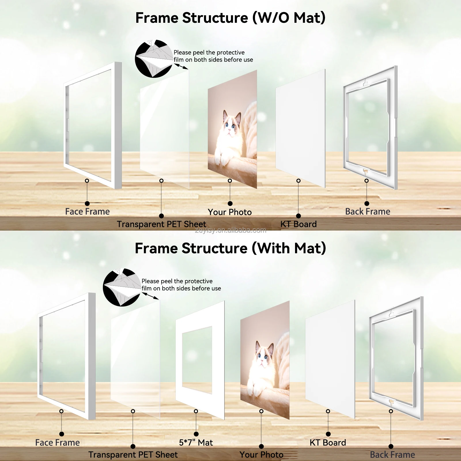 Photo Tiles Peel And Stick Picture Frames As Wall Picture Frame | 8x8 ...