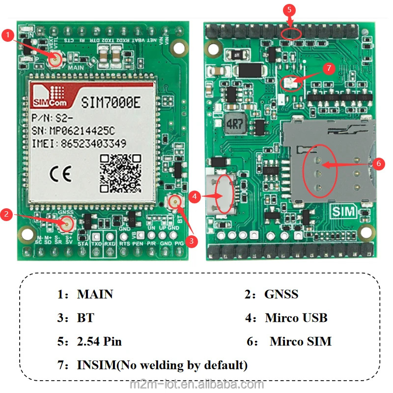 SIMCOM SIM7000E Wireless Development Board - NBIOT CATM LPWA
