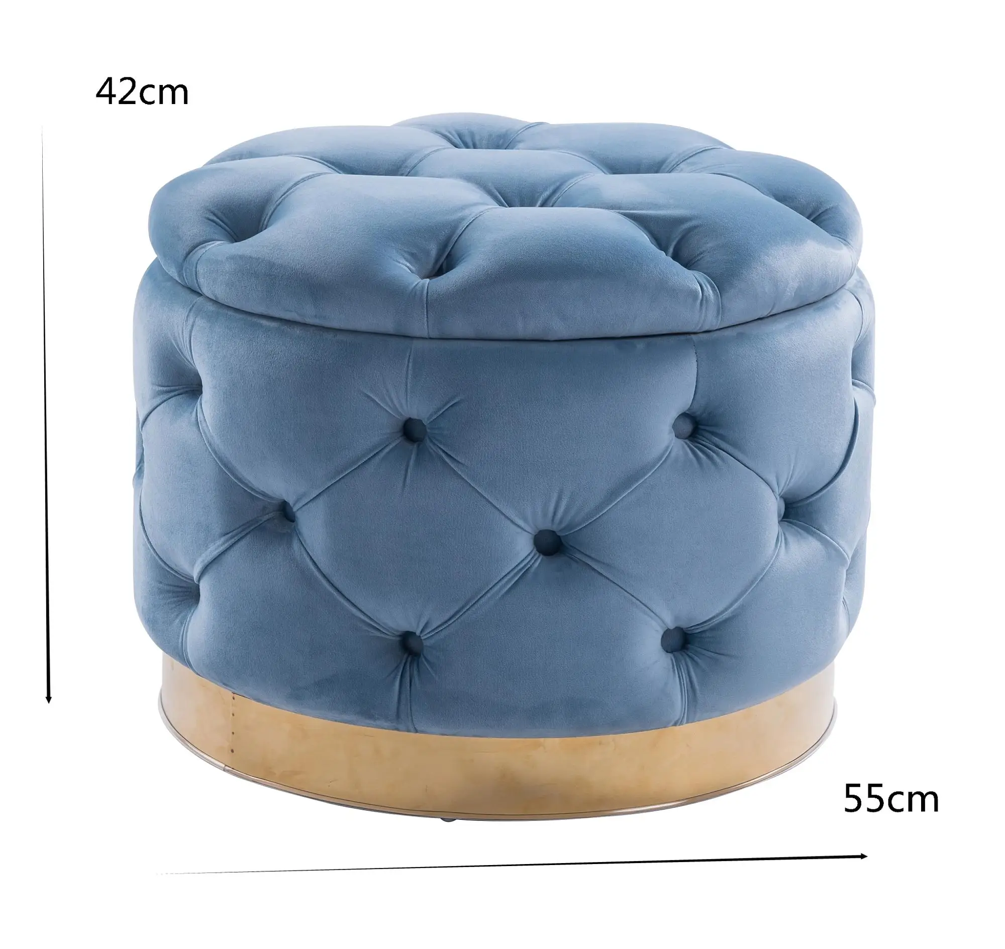 Modern Home Luxury Gold Metal Storage Chairs Velvet Ottoman Stools ...