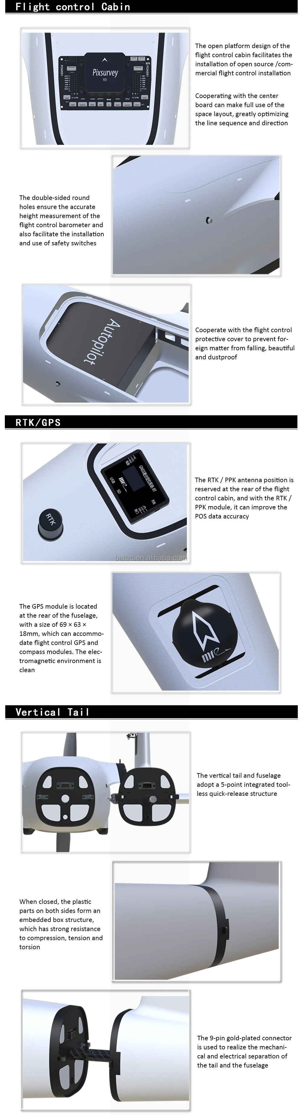 MFE Fighter 2430mm Wingspan Compound Wing EPO VTOL UAV Kit