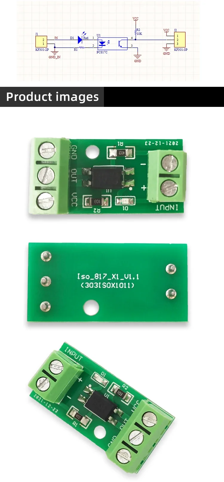 12V 1-Way Optocoupler Isolation Module - Anti-interference