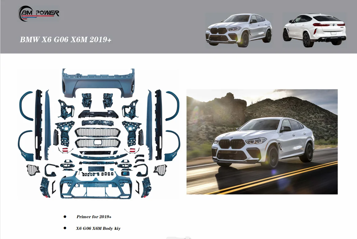 Auto Parts Body Kit X6m Style Front Rear Bumper Side Skirts For Bmw X6 ...