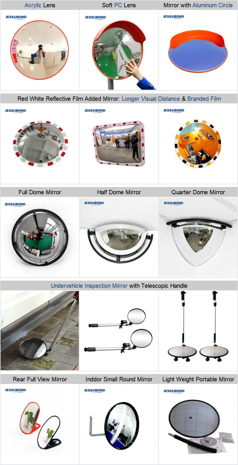 360 Degree View Indoor Use Dome Mirror Security Inspection Mirrors ...