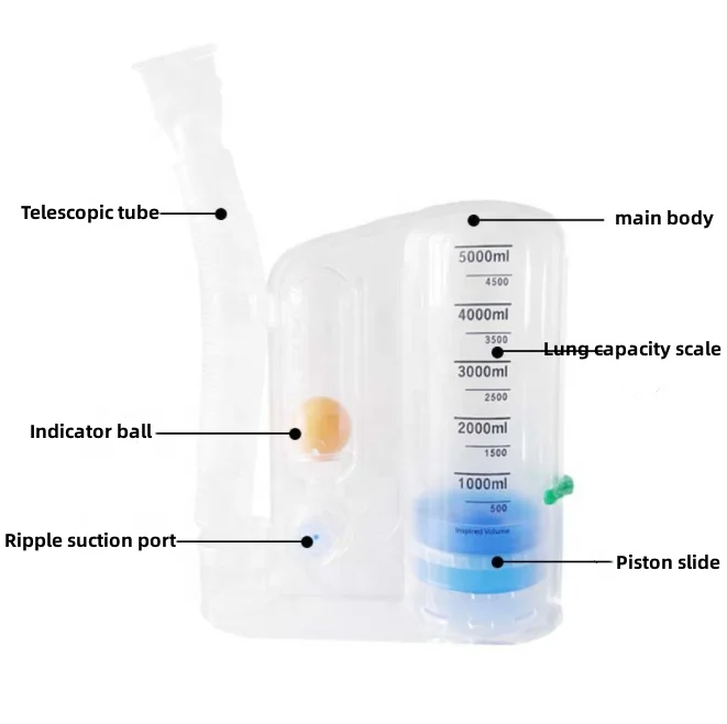 Single 5000ml Medical Respiratory Trainer Ball Lung Capacity Breathing ...