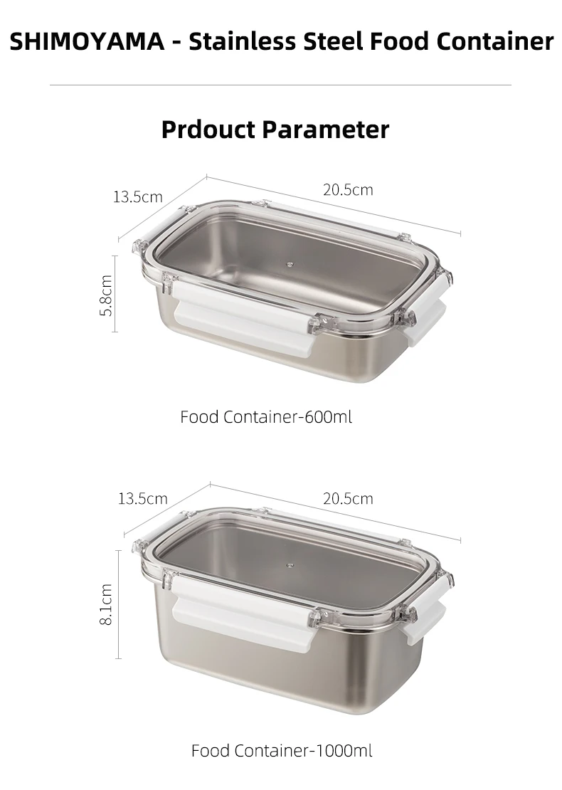 SHIMOYAMA Kitchen Meat Fridge Freezer Containers - Durable & Efficient