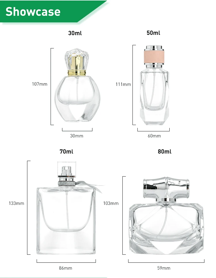 Recyclable Perfume Bottle High Quality Clear Empty Perfume Bottle 30 50 70 80 ml Irregular Glass ...