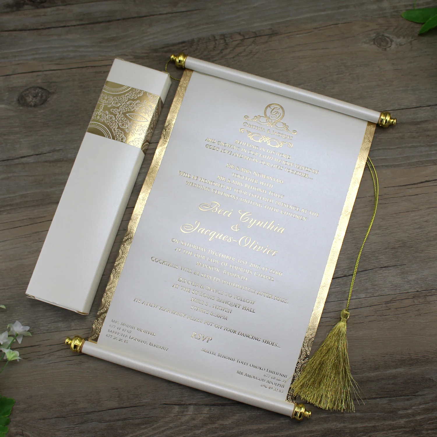 Customized Chinese Luxury Paper Scroll Wedding Invitations Cards ...