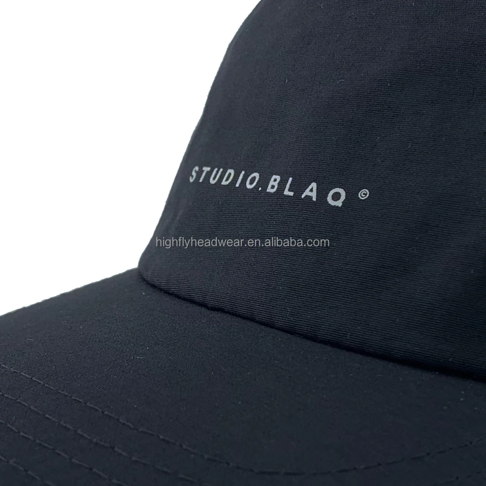 Black Men Nylon Hat Rope Screen Printing Custom Unstructured Waterproof ...