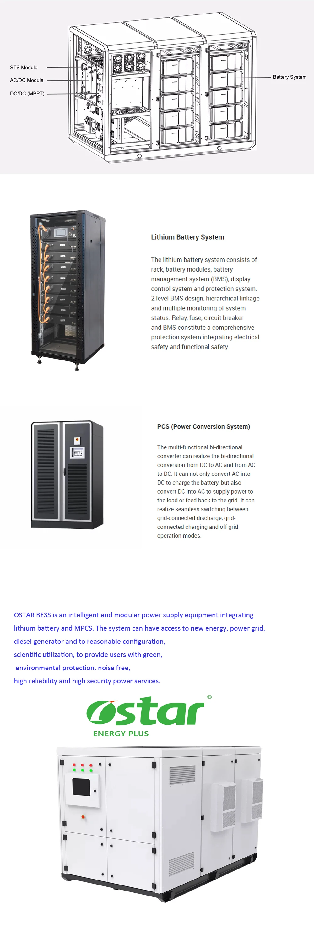 Hybrid 1.8mwh Battery 600kw Pcs 40ft Containerized Energy Storage System Ess Solution Factory ...