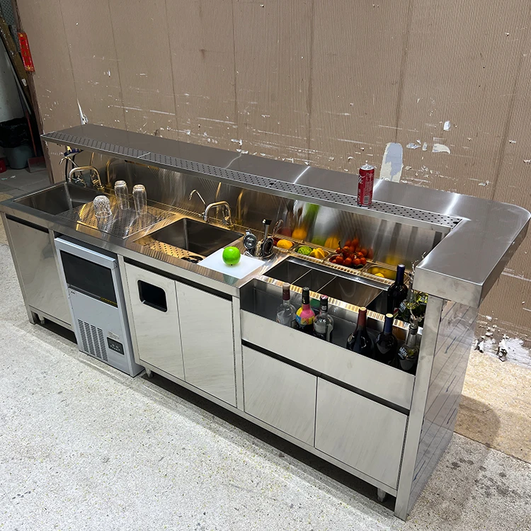 Stainless Steel Portable Bar - Customizable Bartender Station