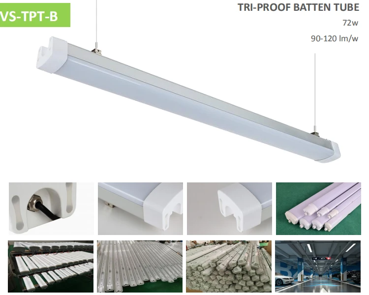 New Arrival Led Tube Batten Light Dustproof Led Batten Linear Light 1200mm 18w 36w Led Tri-proof ...
