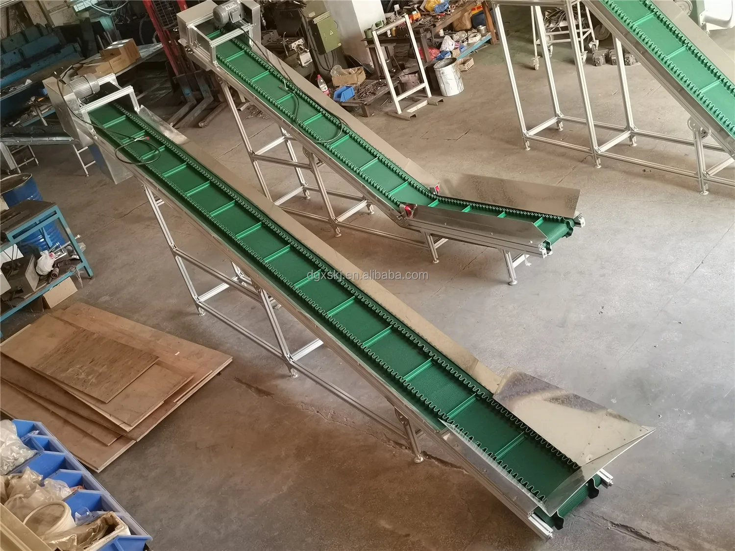Climbing Inclined Conveyor Belt Assembly Line for Grain