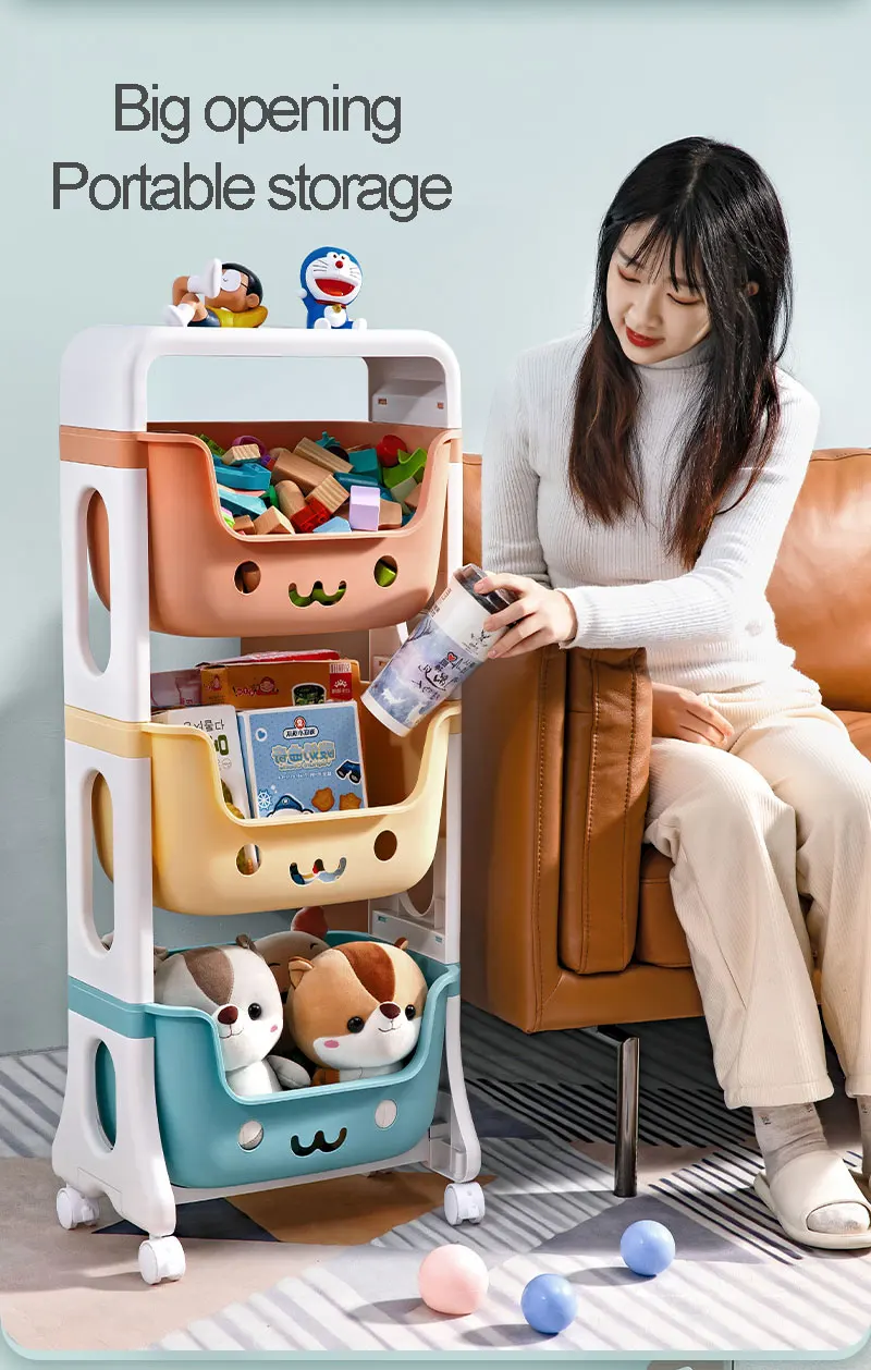 Children Toy Organizer Kids Movable Plastic Storage Rack Cheap Cabinet ...