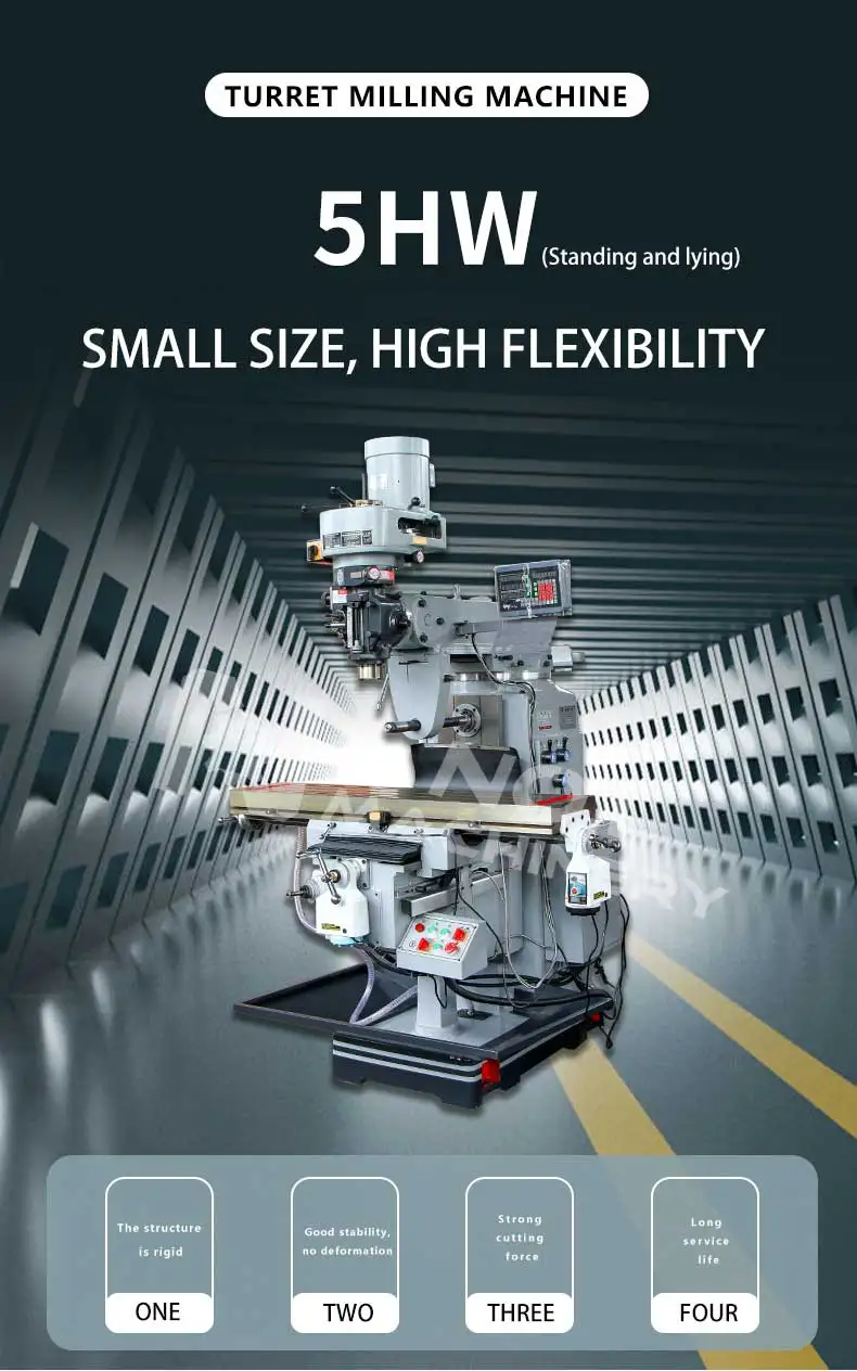 Factory Price 5HW Taiwan Turret Milling Machine Factory Supply 3 Axis ...