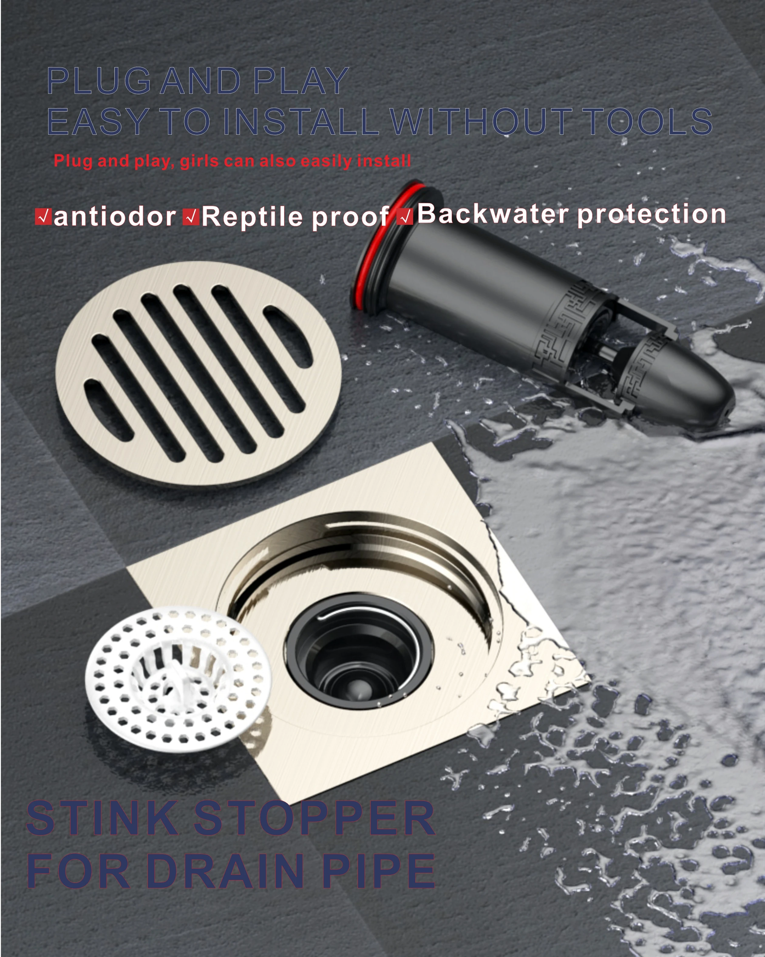 Magnetic Levitation Floor Drain Core Toilet Anti-odor Floor Drain Anti ...