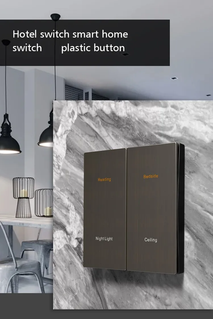 Custom 2 Button 12V DC RS485 Modbus Protocol Smart Hotel Light Wall Switch