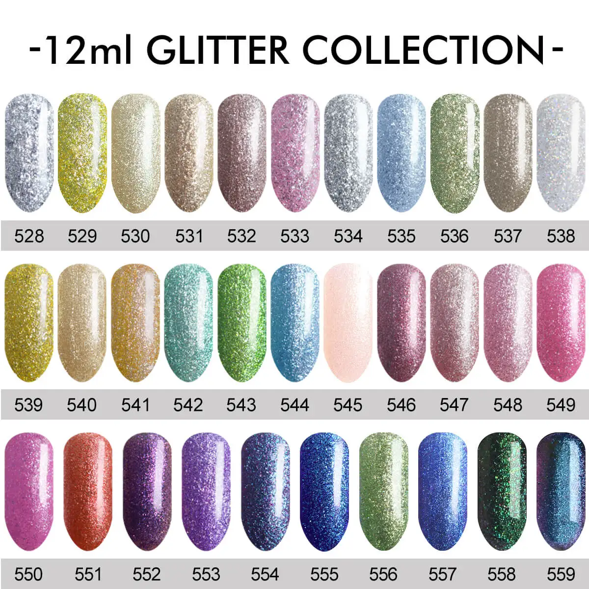 Glitter Gel Polish Color Uv Led 3 Step Gel Polish Set Fashion Color ...