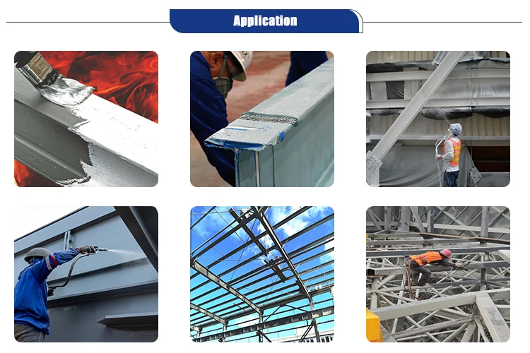 Indoor Steel Structure Grey Color Fire Resistant Coating Withe ...