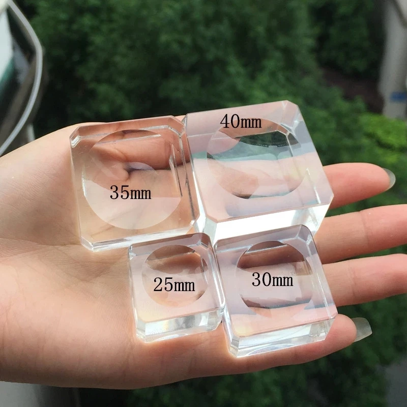 Transparent Glass Square Dimple Crystal Ball Bases