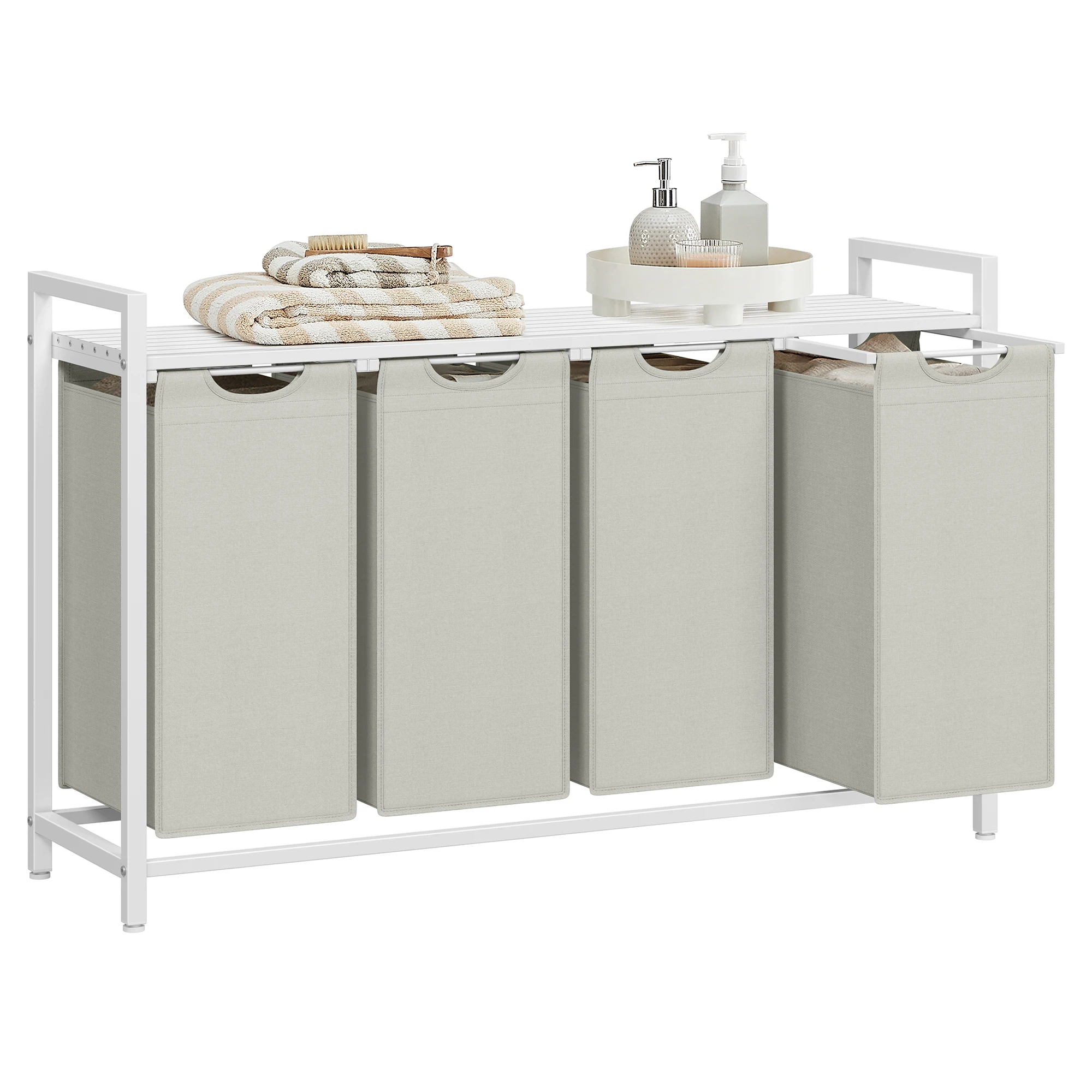 Vasagle Black Metal Frame Laundry Sorter Laundry Basket With 4 Pull-out ...