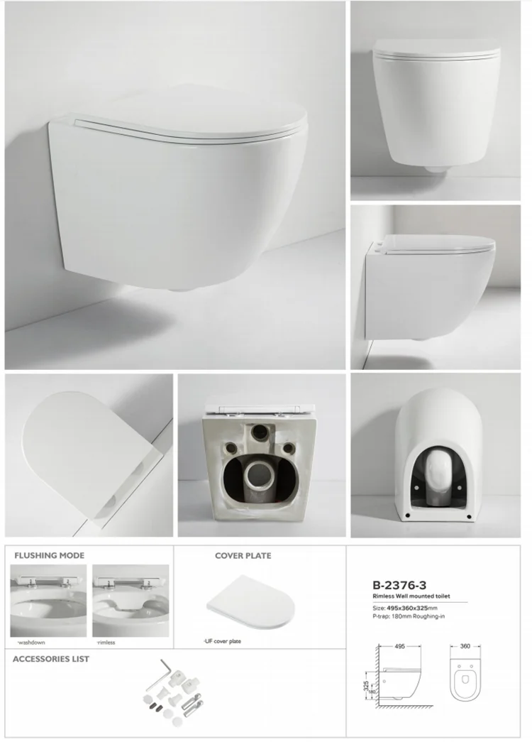 Sanitary Ware Ceramic Wc Rimless Toilet Bowl Bathroom P-trap Toilets ...