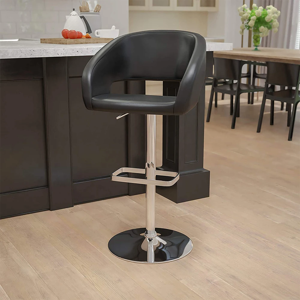 Modern Luxury Metal Adjustable Height Swivel Seat High Chair Bar Chairs ...