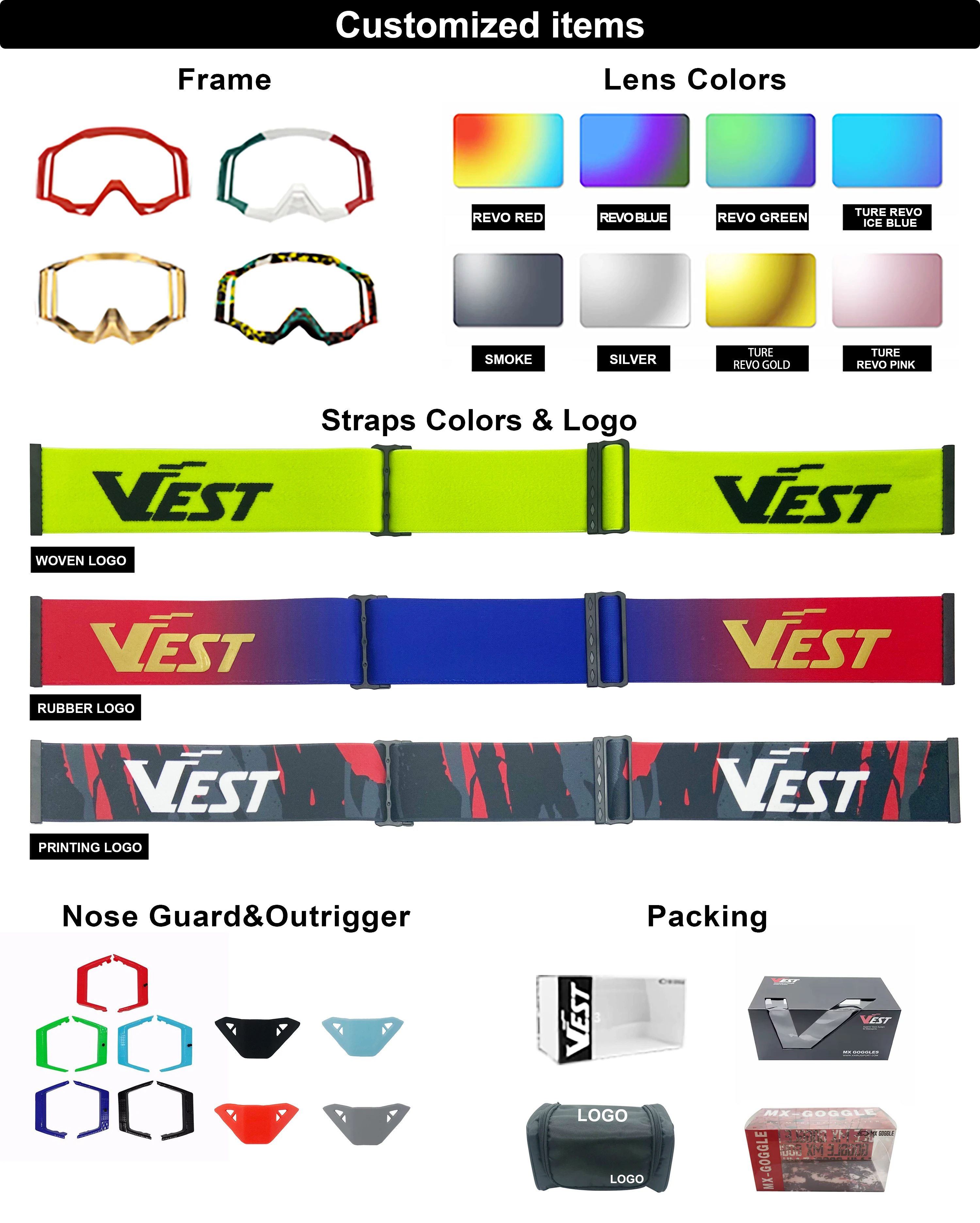 Easy Change Lens Motocross Mx Goggles With Tear Offs Film Exchangeable ...