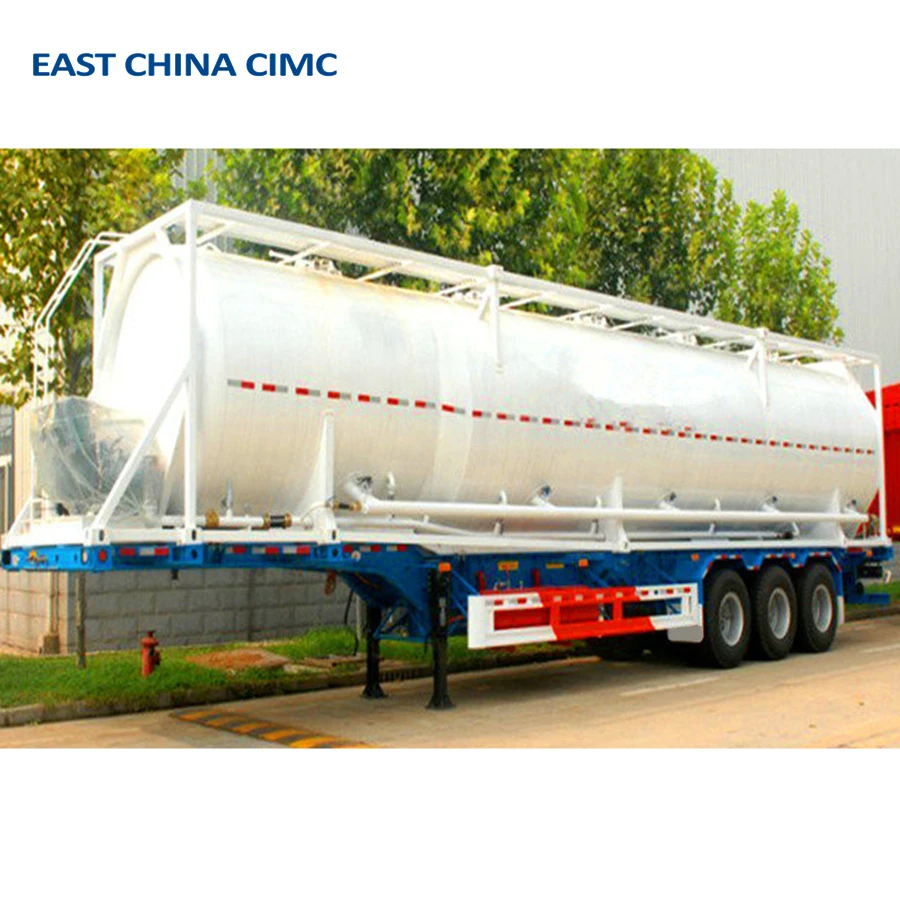 20ft 40ft ISO Cement Container Tanker Carbon Steel 40CBM Container Tank ...
