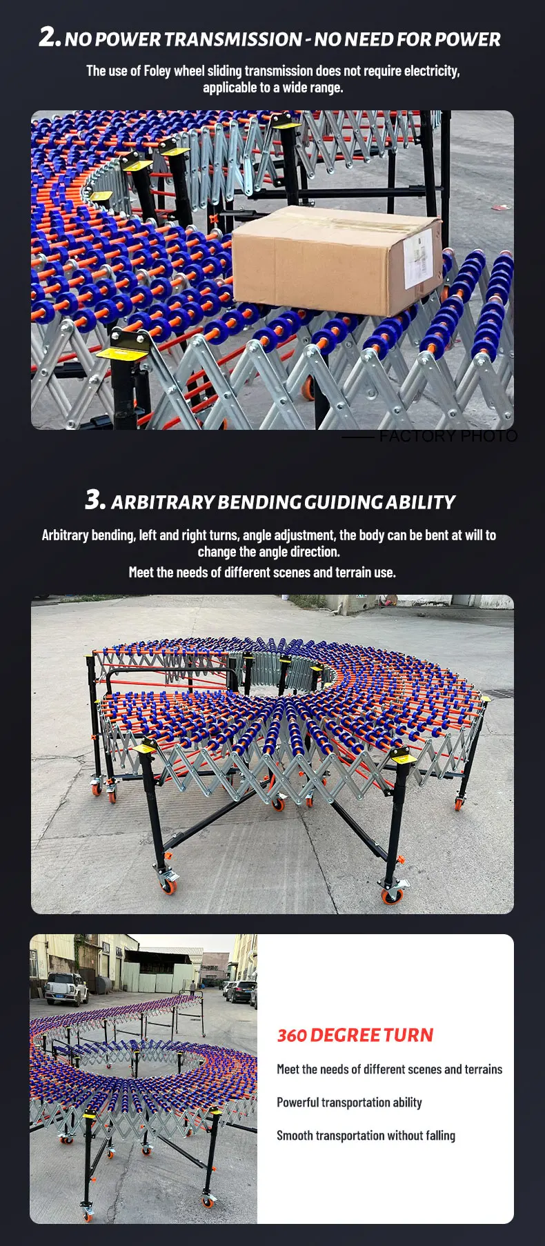 Flexible Skate Wheel Gravity Roller Conveyor Stainless Steel Expandable ...