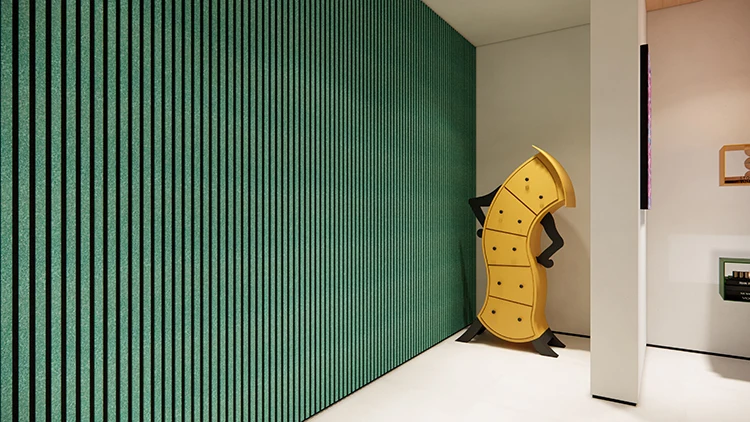 Acoustic Fluted Modern Fluted Mdf Wall Panel Pet Felt Polyester Fiber ...