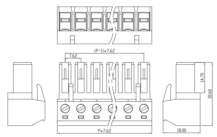 7.62mm Spacing High Current Terminal 4p Terminal Block - Buy 7.62mm ...