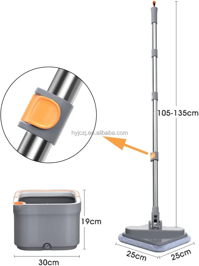 Dirty & Clean Water Separated Spin 360 Single Bucket Mop Set