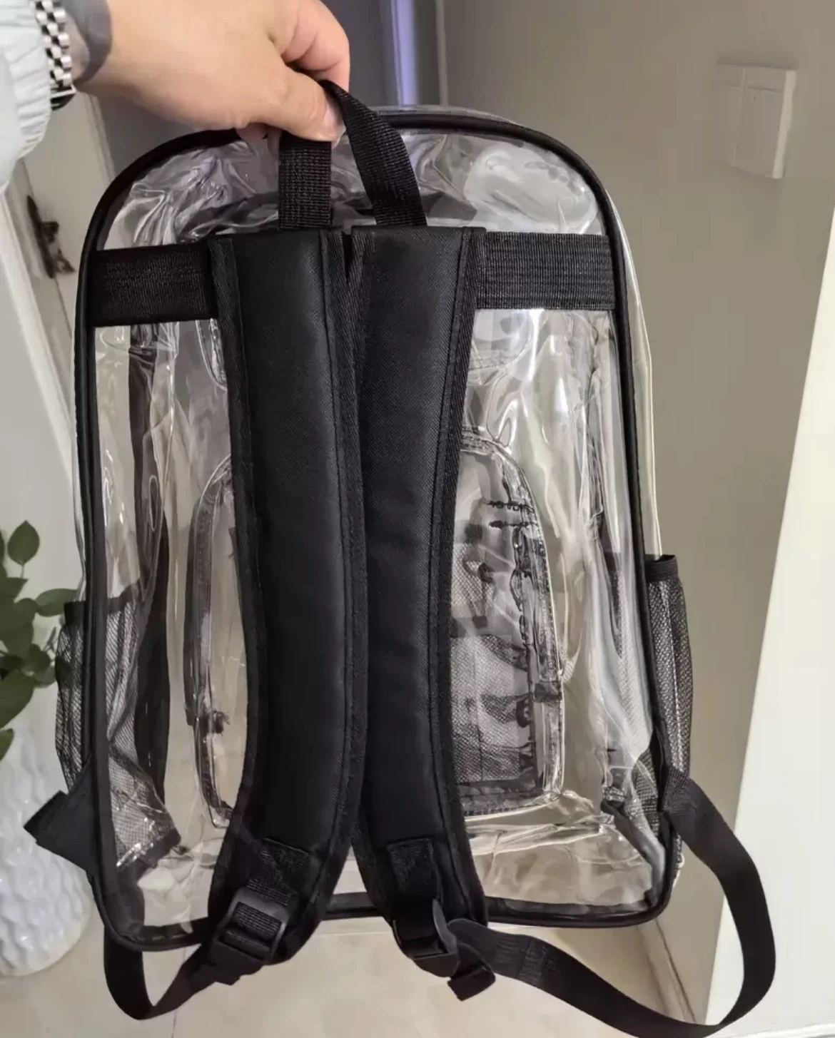 Girls School Backpack - See through Plastic Book Bag