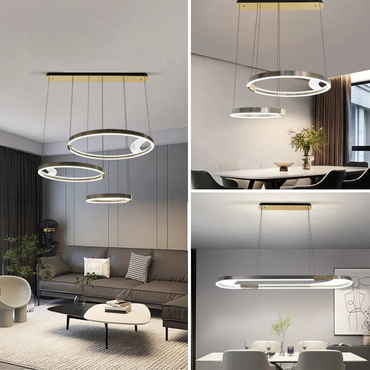Suspended Mounted Round Indoor Aluminum Chandelier Led Pendant Lights ...
