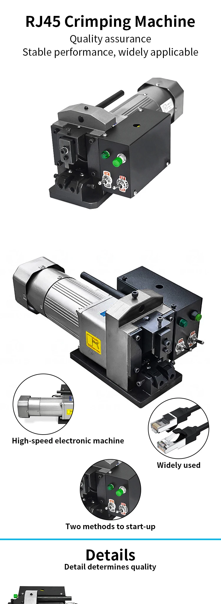 RJ45 RJ11 RJ12 Cat3 Cat5 Cat6 Patch Cord & LAN Cable Straightening Machine