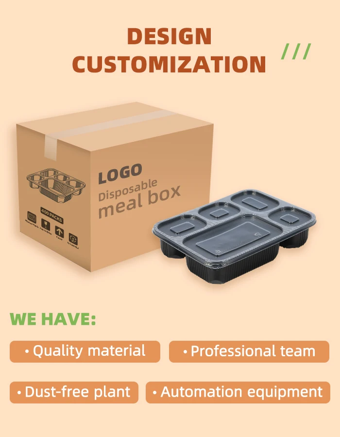 Factory Supplier Food Take Out Packaging Disposable 4 Compartment ...