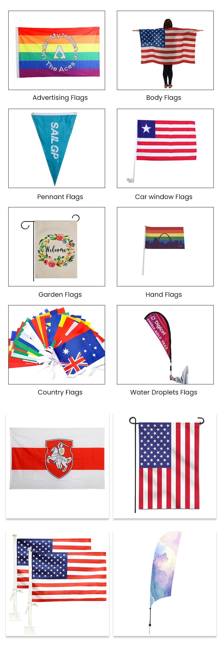 Wholesale Custom Double-Sided Printing Promotion Flags