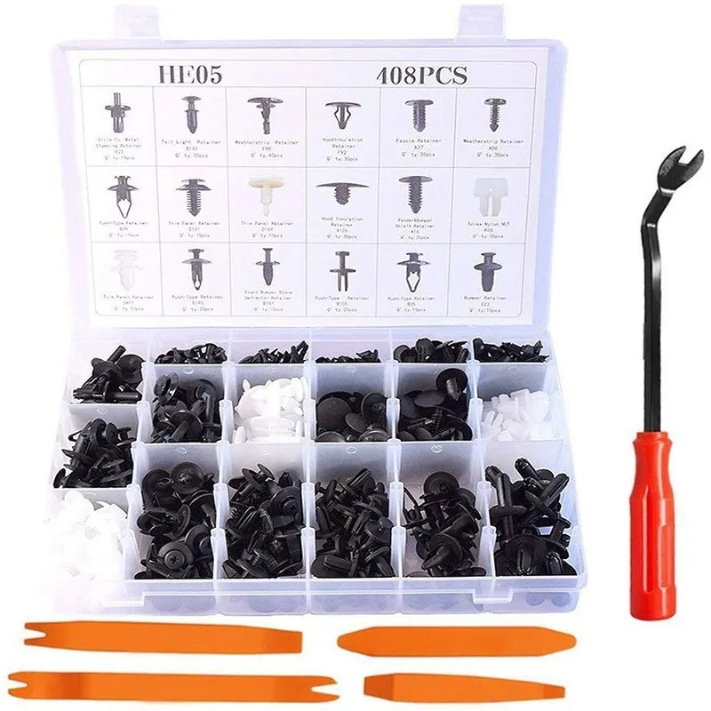 408pcs Car Body Trim Clips Bumper Sill Door Panel Mud Flaps Fender ...