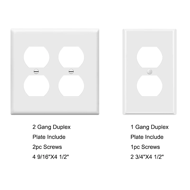 US Standard Size Wall Outlet Cover - Screwless 1 Gang Plate