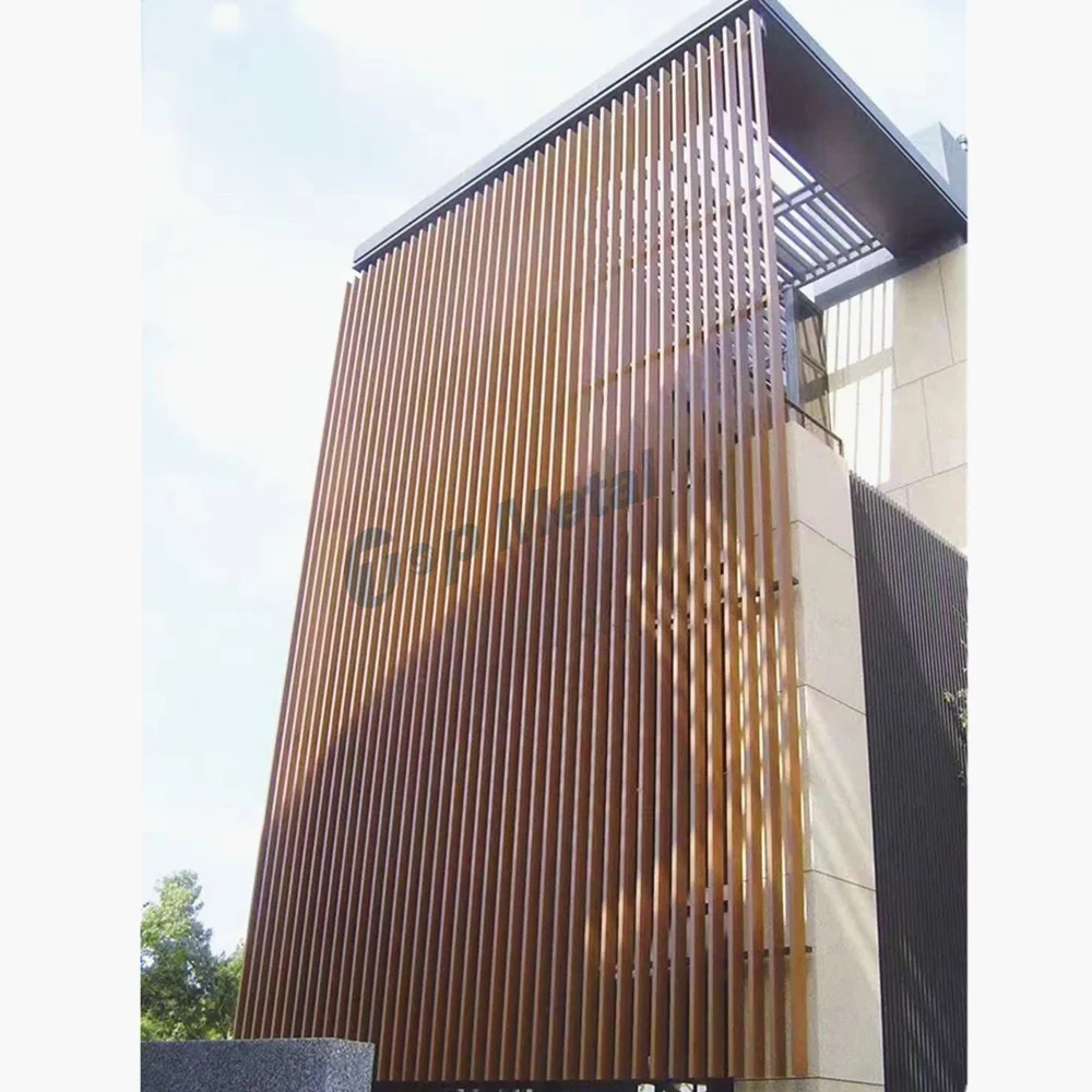 Aluminum Batten Cladding Wood Grain Aluminum Square Tube for Exterior ...