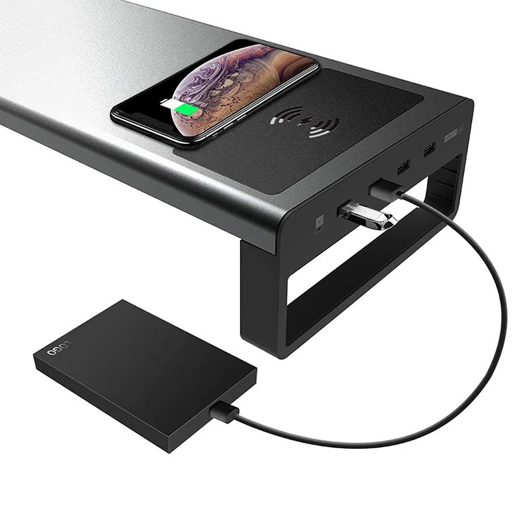 Great Roc Aluminium Riser Desk Stand Output 3x Standard Usb 1x Type C ...