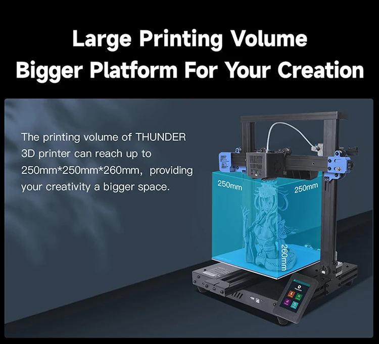 Geeetech THUNDER High Speed 3D Printer, Normal Speed 250mm/s X/Y Axis Closed-loop Control With ...