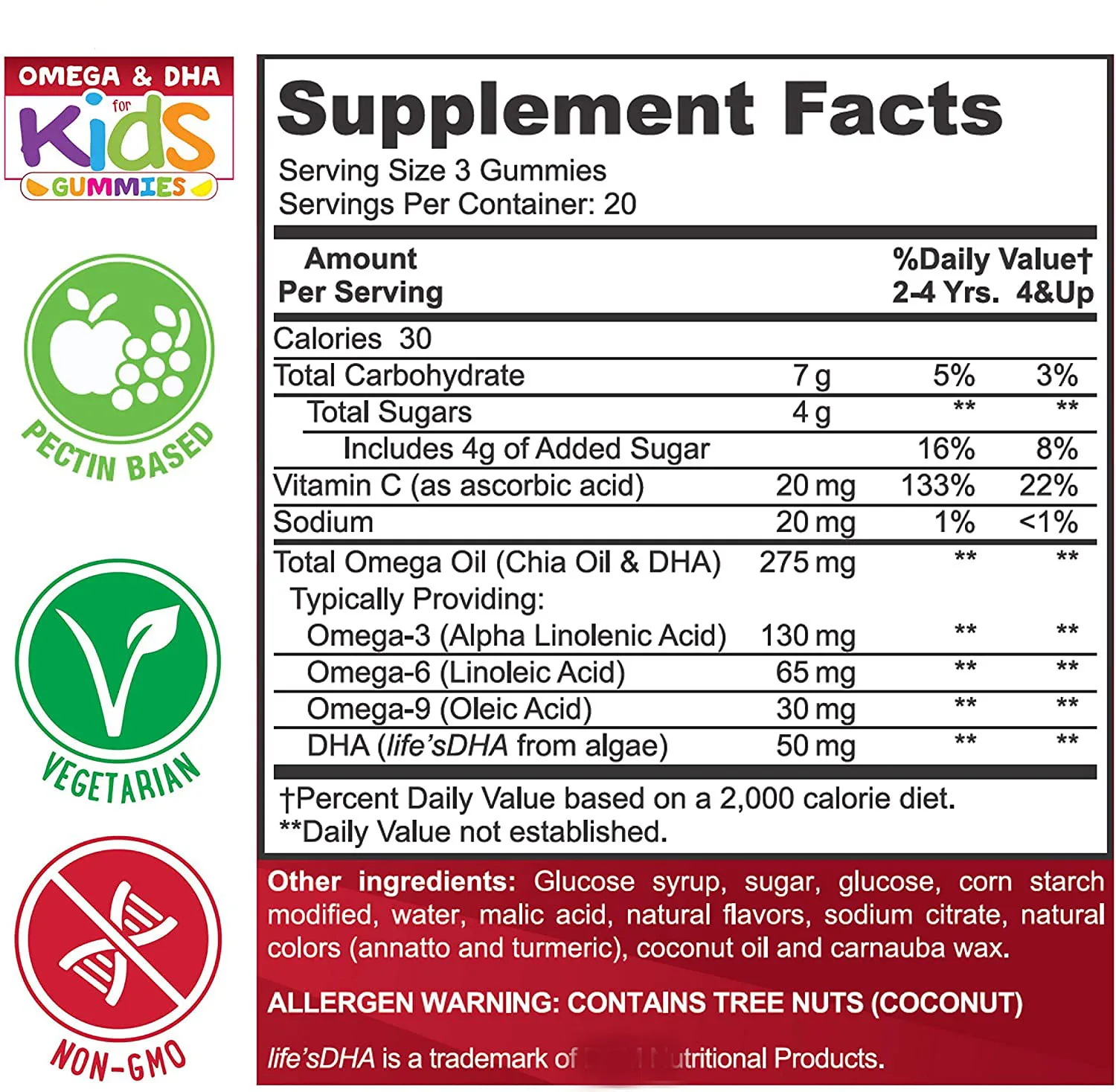 Vegan Kids Multivitamin Gummy With Dha Omega 3 6 9 Fish Oil Vitamin C ...