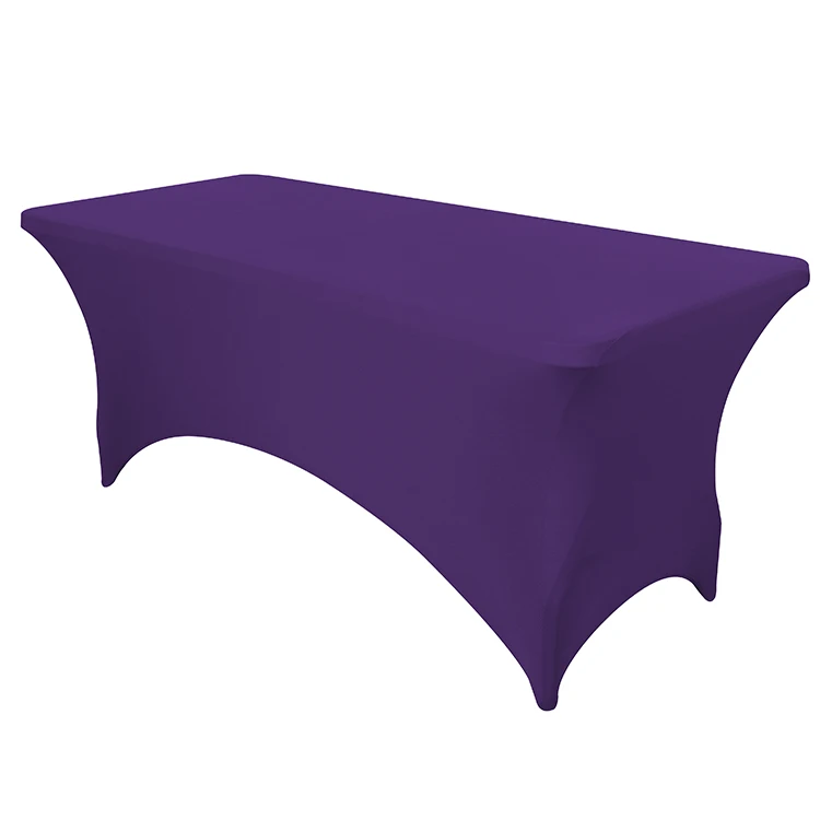 Custom Color 6Ft Rectangular Fitted Table Cover High Elasticity Spandex ...