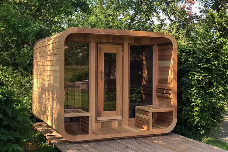 Smartmak Outdoor Cube Sauna Room with Porch - Luna Sauna Room