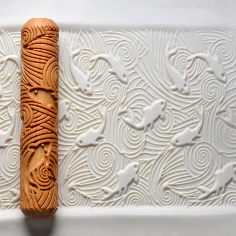 Big Pottery Hand Roller - Eco-Friendly Clay Texture Tool
