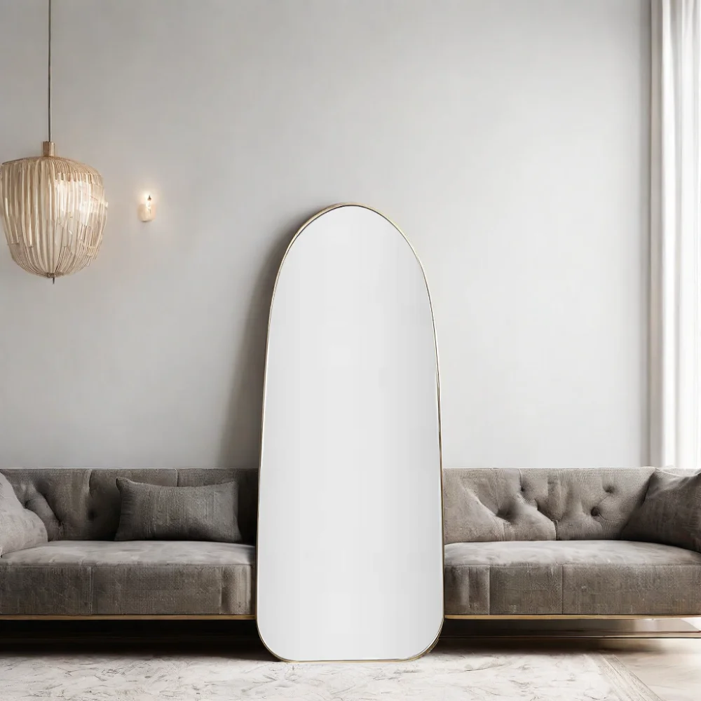 Custom Modern Large Irregular Gold Metal Framed Dressing Body Long Full ...