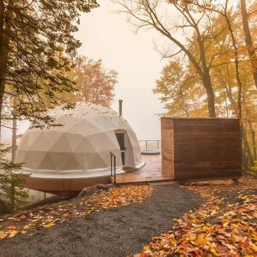 Forest glamping geodesic dome house prefab half sphere domos pvc ...