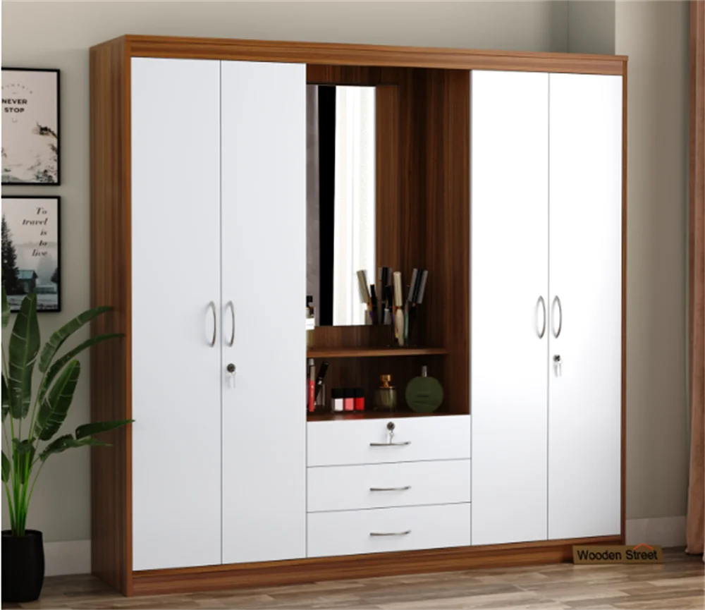 Wardrobe design with dressing table store